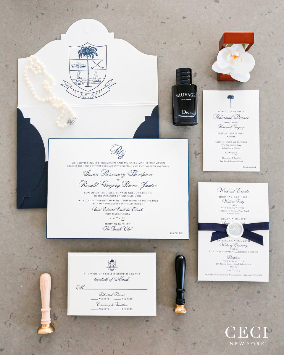 TIMELESS ELEGANCE MEETS PALM BEACH CHARM: A COUTURE INVITATION SUITE ...
