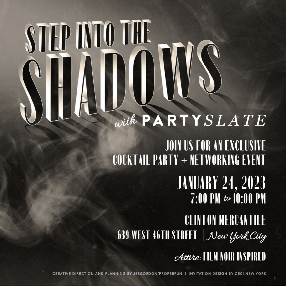 A Luxe Digital Invitation for PartySlate's Film-Noir Inspired Corporat ...