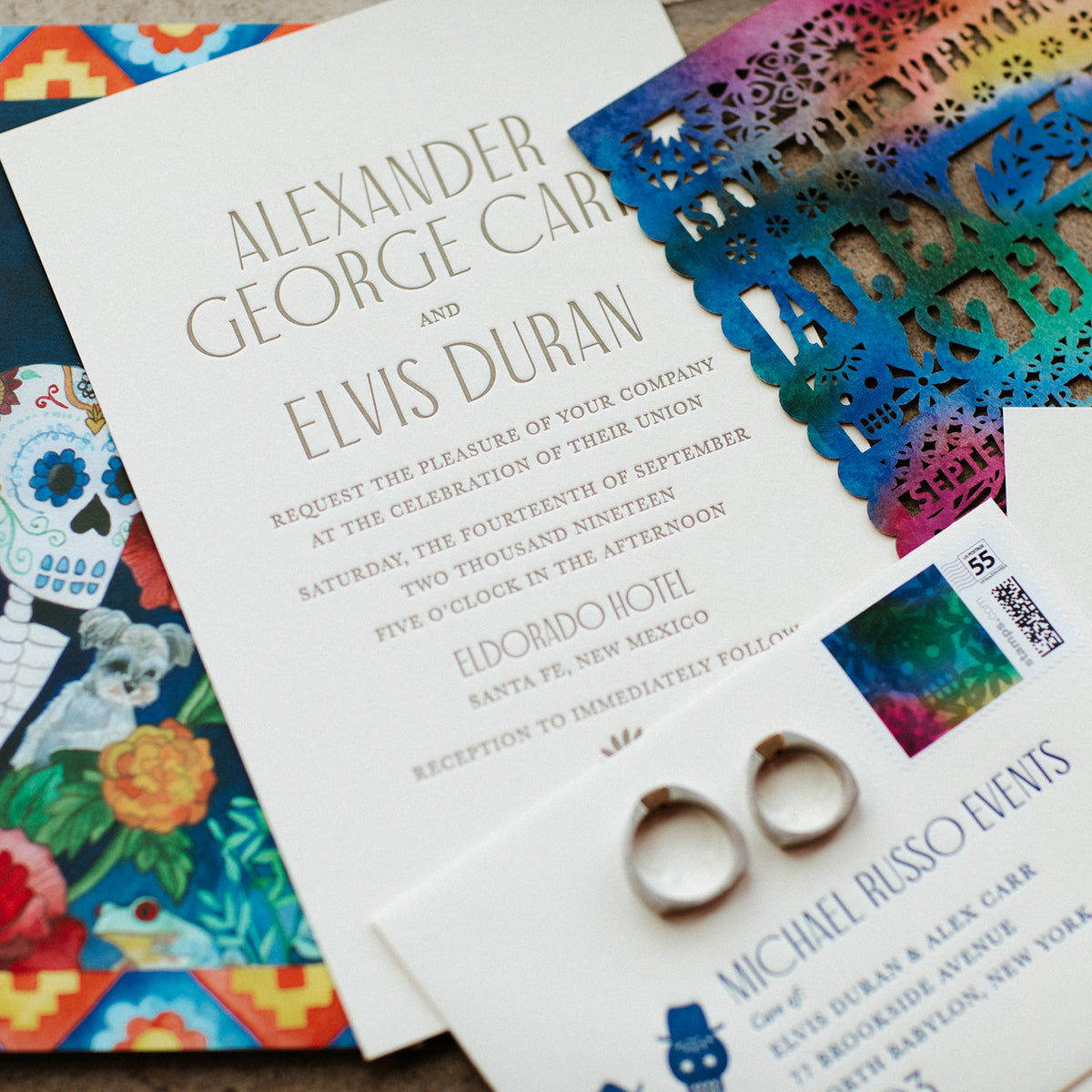 Day of The Dead Wedding Invitation for Elvis Duran – Ceci New York
