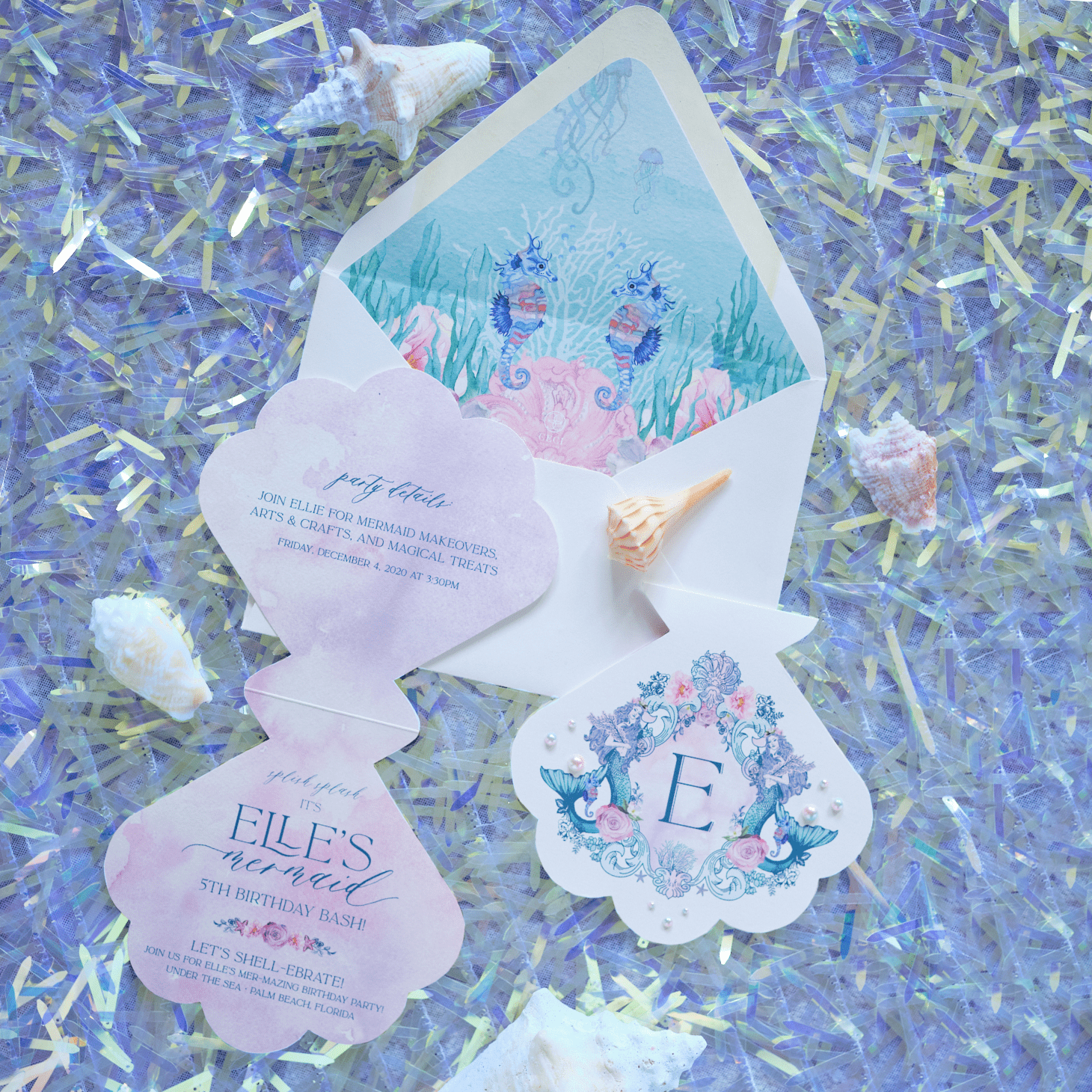 Little Mermaid Envelope Invitation Ideas Disney Ariel The Little