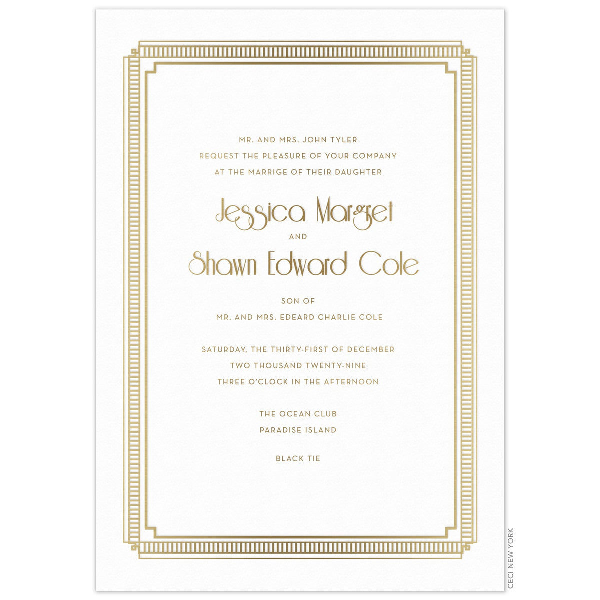 Ombre Rain Frame Invitation – Ceci New York