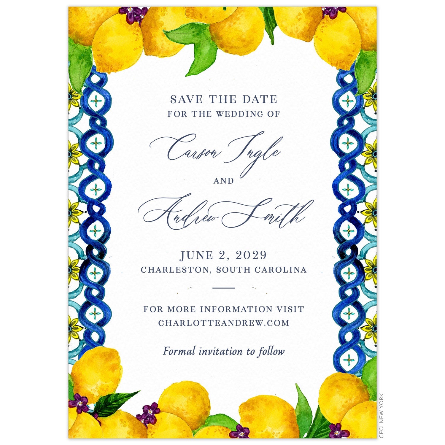 Capri Tile Save the Date – Ceci New York