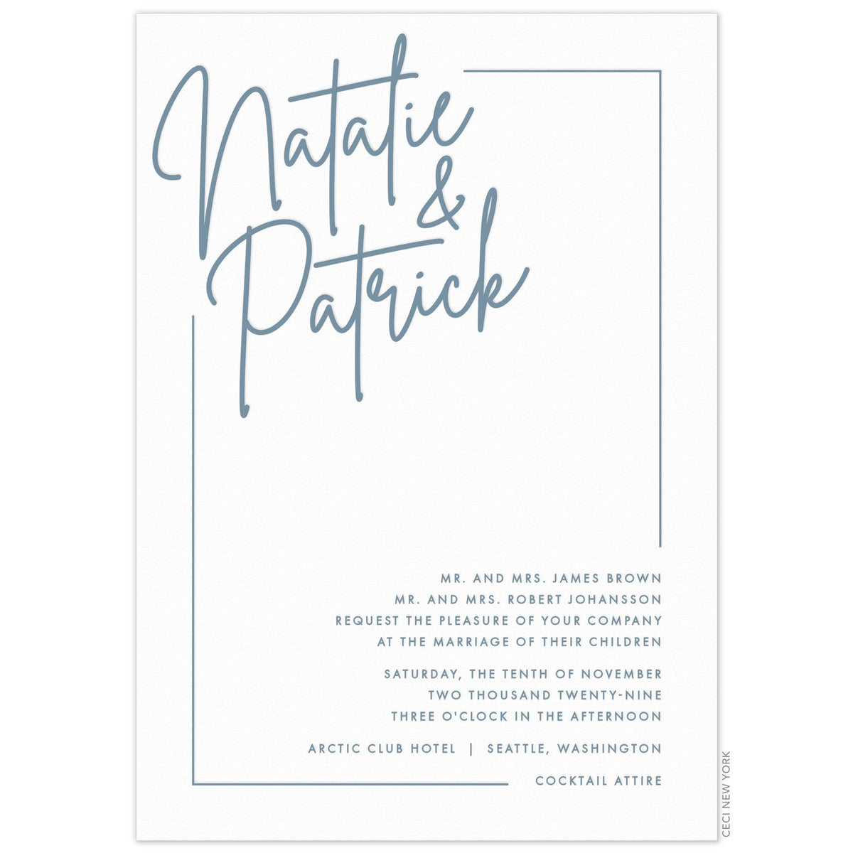 Natalie Vertical Invitation – Ceci New York