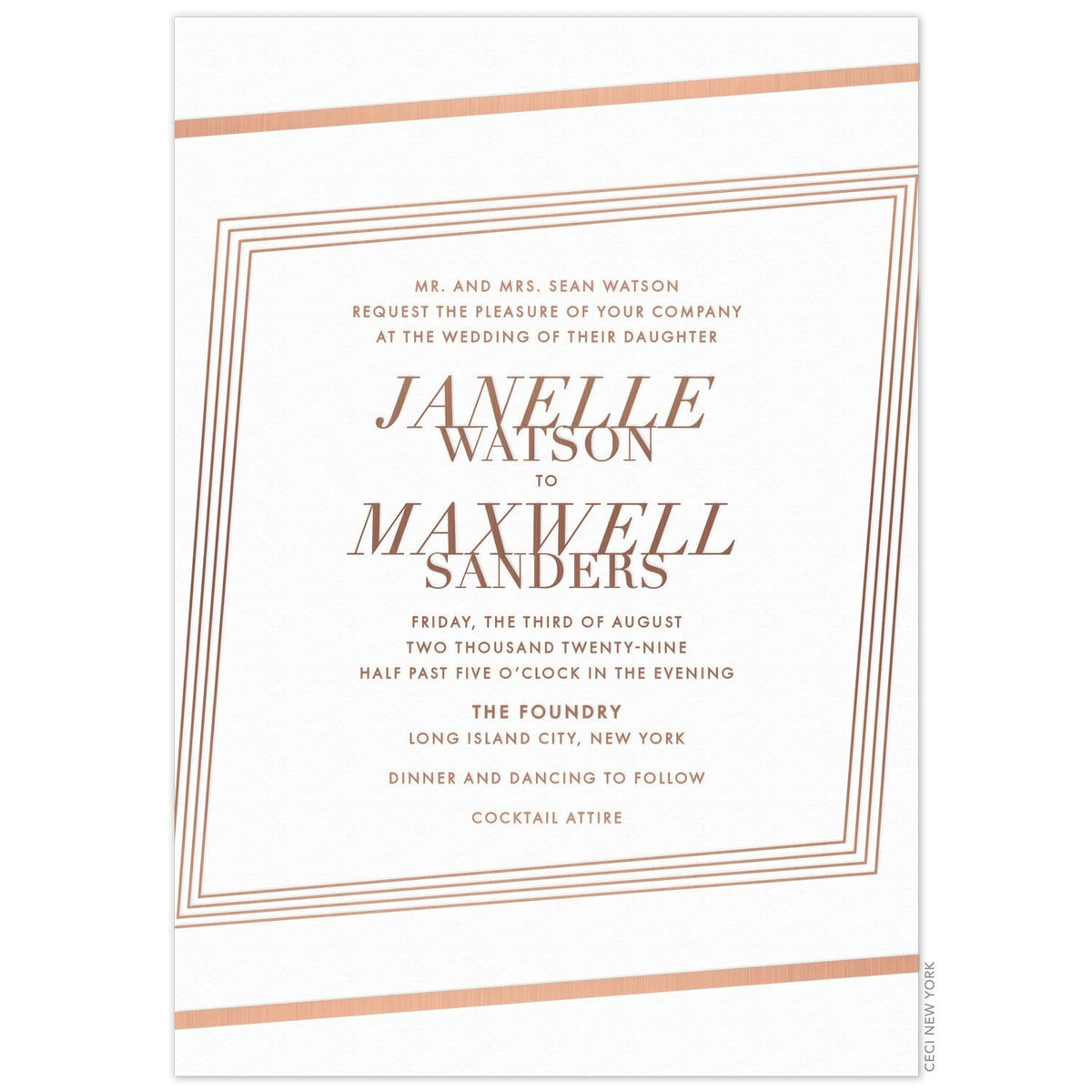 Sharp Lines Invitation – Ceci New York